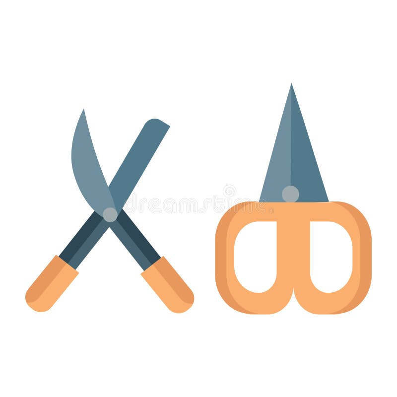 Illustration of Pruning Shears and Sewing Scissors, Essential Tools for ...