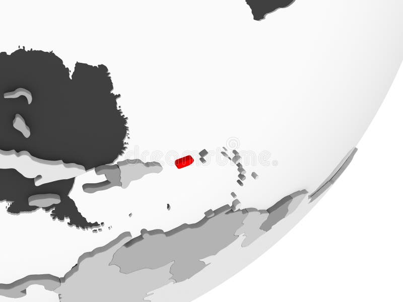 Puerto Rico in Red on Grey Map Stock Illustration - Illustration of ...