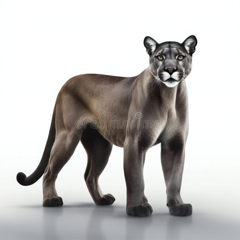 Puma Isolated on a White Background Stock Illustration - Illustration ...