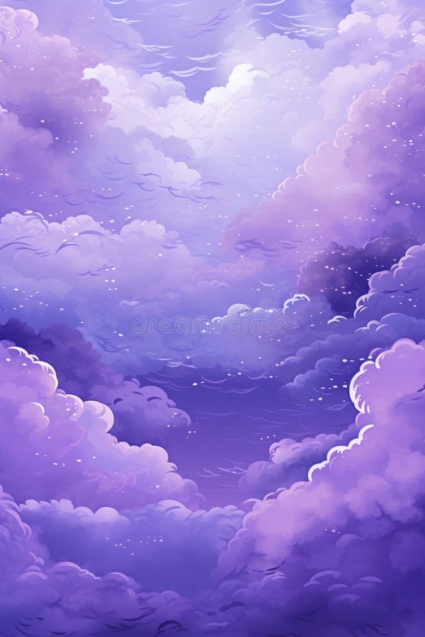 An Illustration of Purple Clouds in the Sky Stock Illustration ...