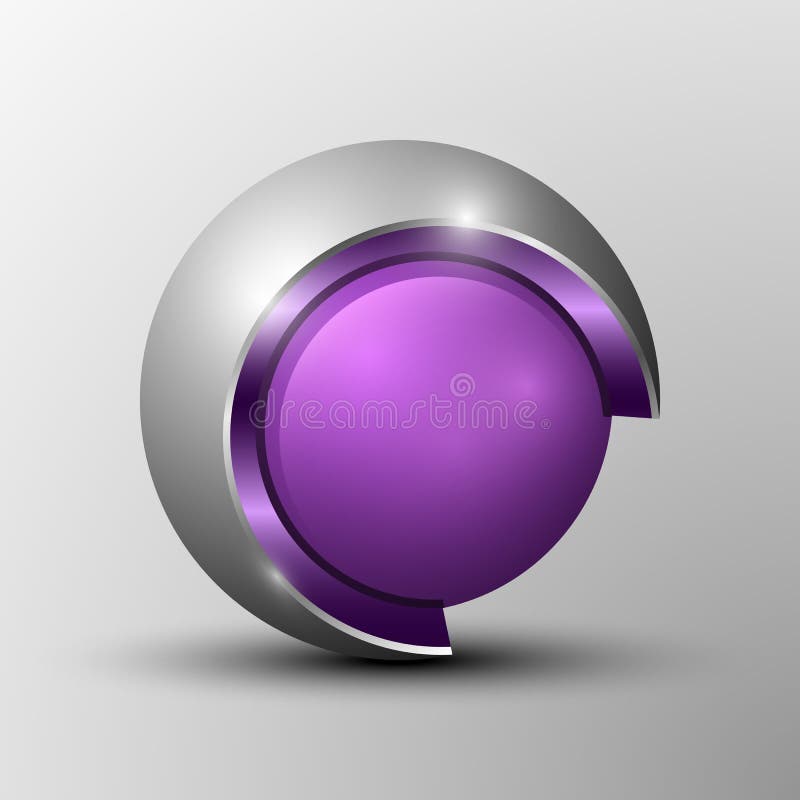 Illustration of Purple Colorful Sphere As Emblem. Stock Vector ...