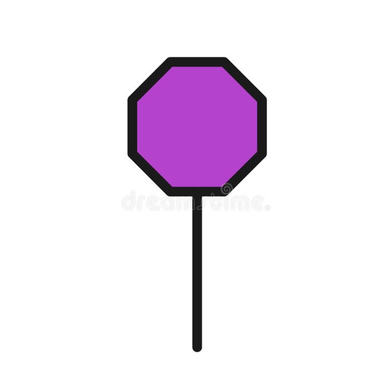 Illustration of a Purple Warning Sign Stock Illustration - Illustration ...