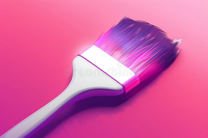 A Purple and White Paintbrush with a Pink Background, Creating an ...