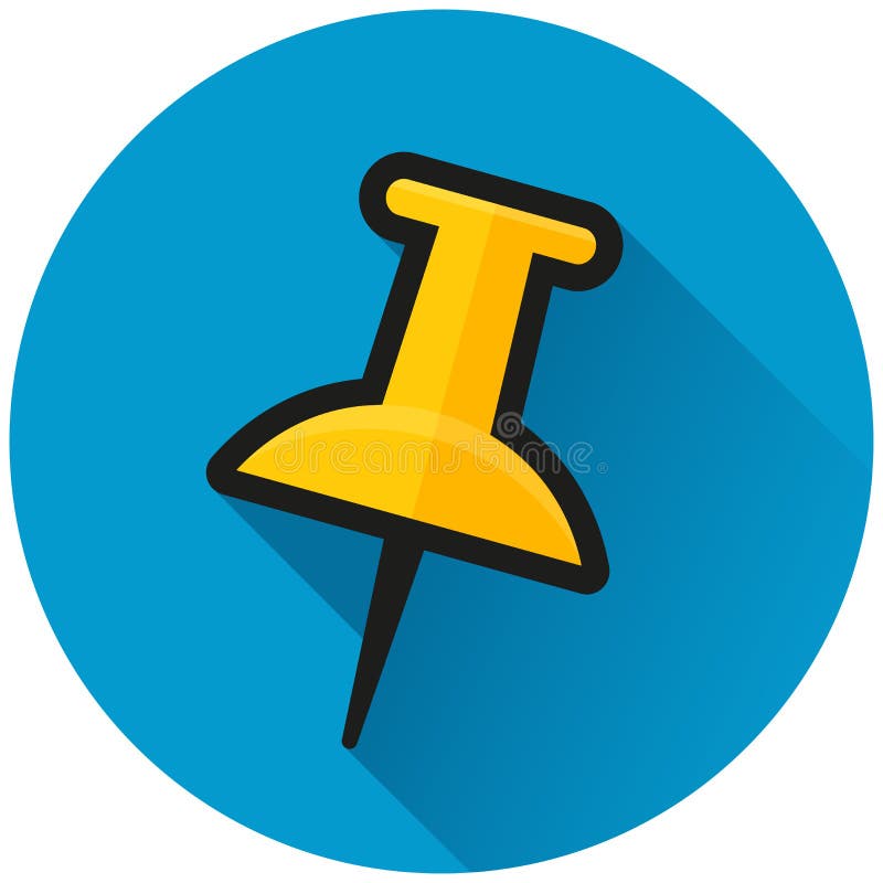 Push pin circle blue icon stock vector. Illustration of push - 118750802