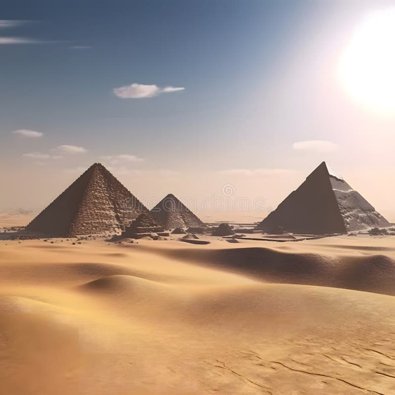 Illustration of Pyramid and Sphinx of Giza Stock Illustration ...