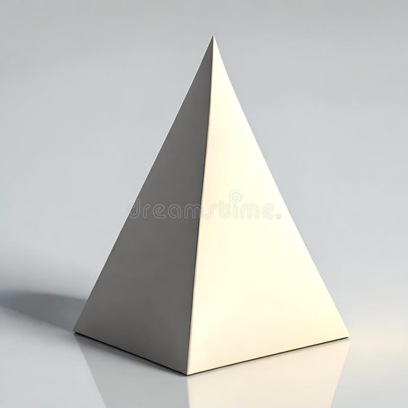 Illustration of a Pyramid on a White Background with a Shadow Stock ...