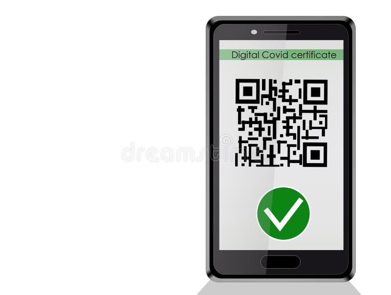 Illustration of QR Code of the Green Pass on Your Mobile Stock ...