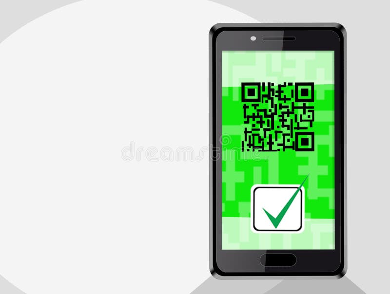 QR Code of the Green Pass on Your Mobile Stock Illustration ...