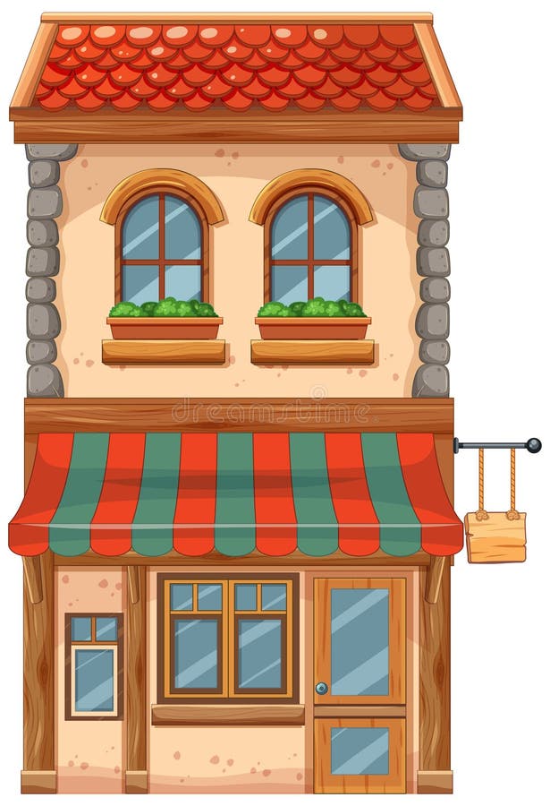 Illustration of a quaint stock illustration. Illustration of exterior ...
