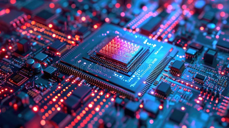 Illustration of a Quantum Computer and Big Data Stock Image - Image of ...