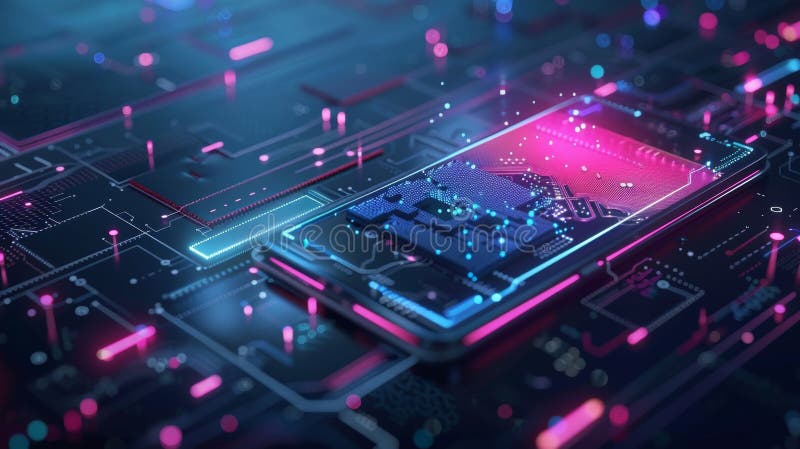 An Illustration of a Quantum Computer Chip Embedded into a Smartphone ...