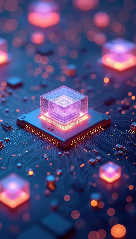 Illustration of Quantum Computer Processing Units, Superconducting ...