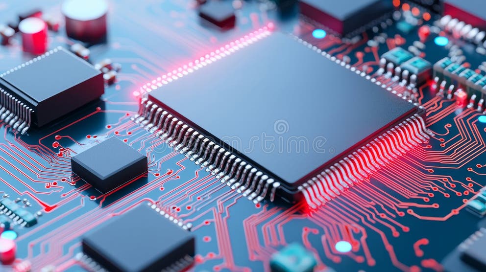 An Illustration of the Quantum Computer Super Microchip Semiconductor ...