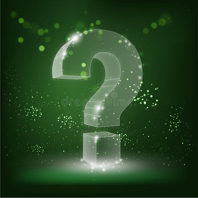 Illustration of Question Mark on Abstract Green Background. Crumbled ...