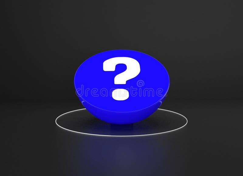 Illustration of a Question Mark Blue Surface Against Gray Background ...