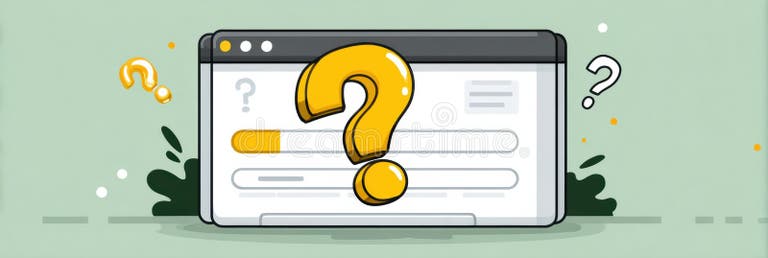 Illustration of a Question Mark Bouncing Around a Clean Interface ...