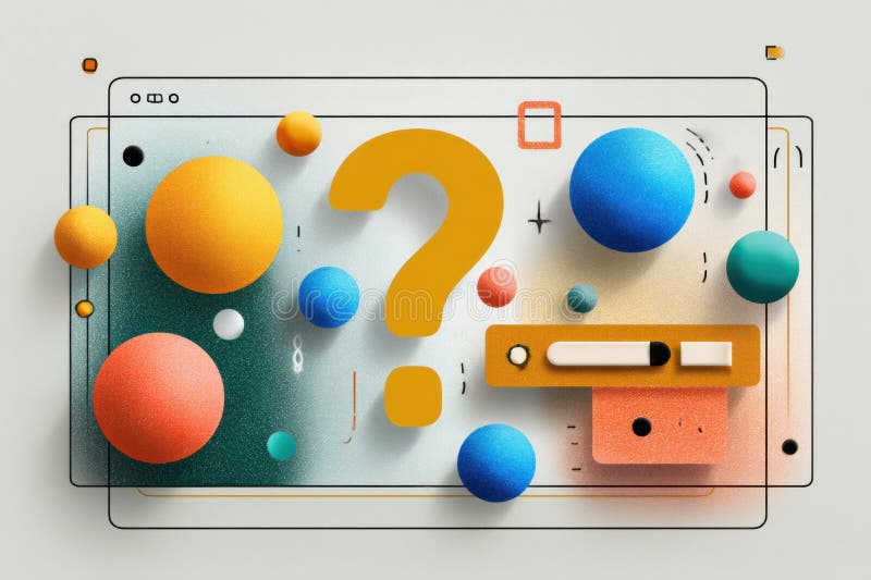 Illustration of Question Mark and Colorful Shapes Bouncing in a Digital ...