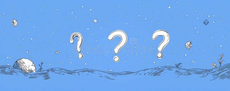 Illustration of Question Marks on a Blue Background with Abstract ...
