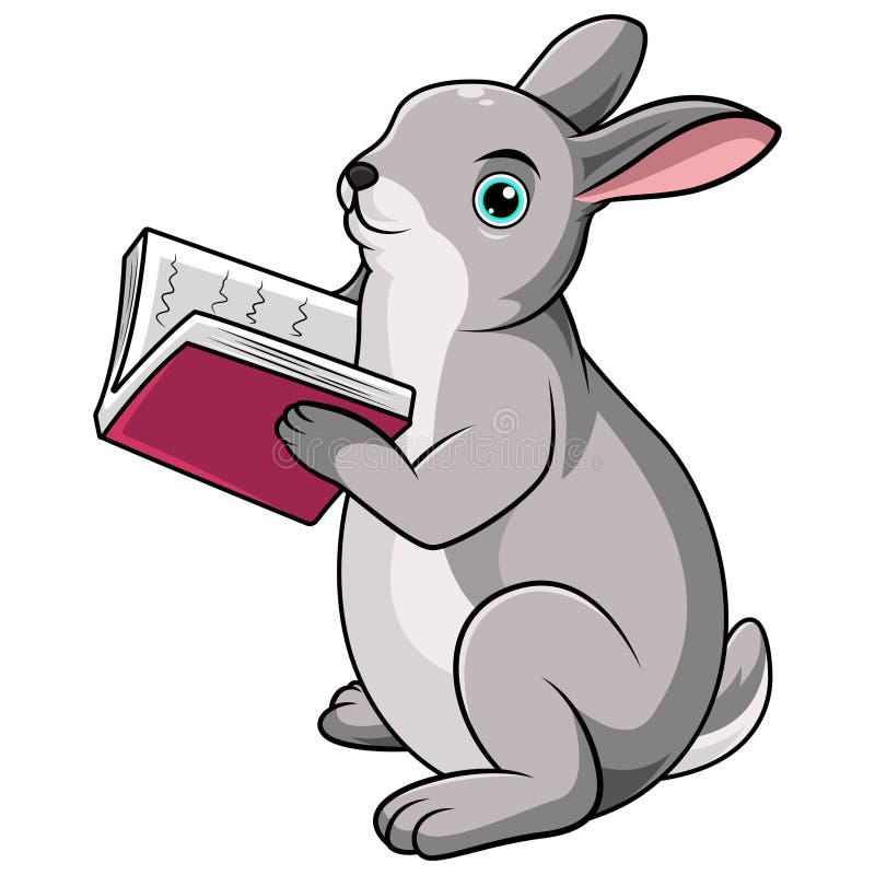 Cartoon Rabbit Reading Book Stock Illustrations – 500 Cartoon Rabbit ...