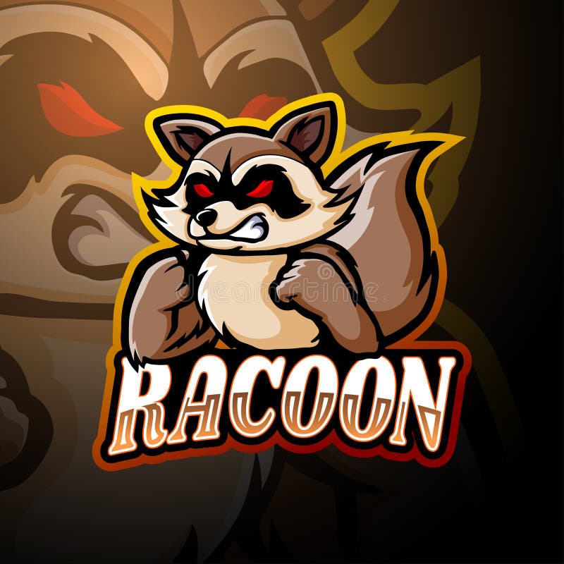Racoon Mascot Gaming Logo Illustration Head Logo Team Stock ...