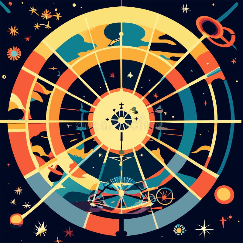 Illustration of a Radar in Space with Stars and Planets in the ...