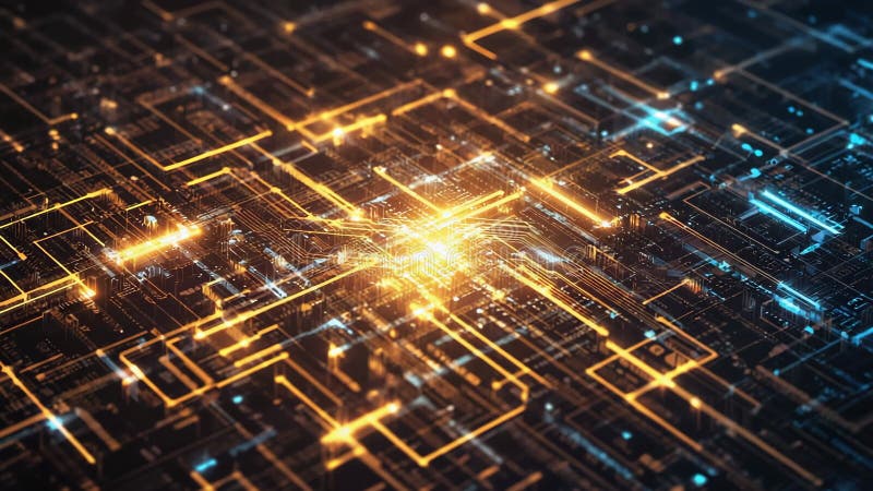 Illustration of a Radiant Circuit Board Maps the Energy of ...