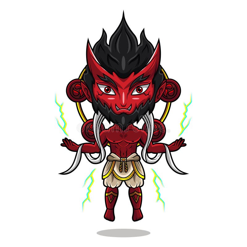 Raijin Chibi Mascot Logo Design Stock Vector - Illustration of angry ...