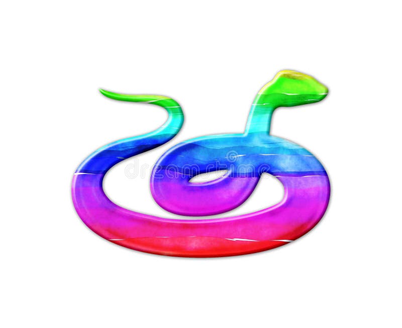 Illustration of a Rainbow-colored Snake Isolated on a White Background ...
