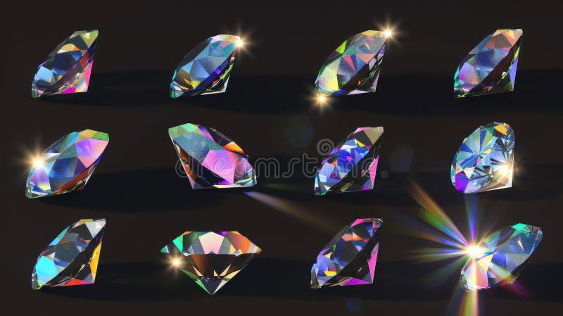 Illustration of a Rainbow Gradient, Crystal Flare, Sun Beam Refraction ...