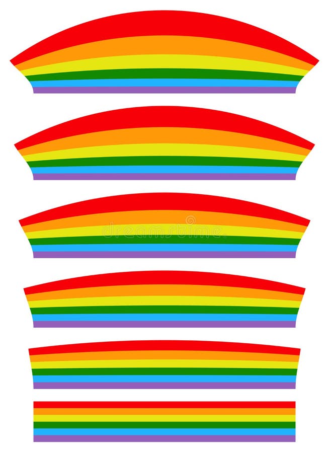 Illustration with Rainbow Shapes Isolated on White. Stock Vector ...