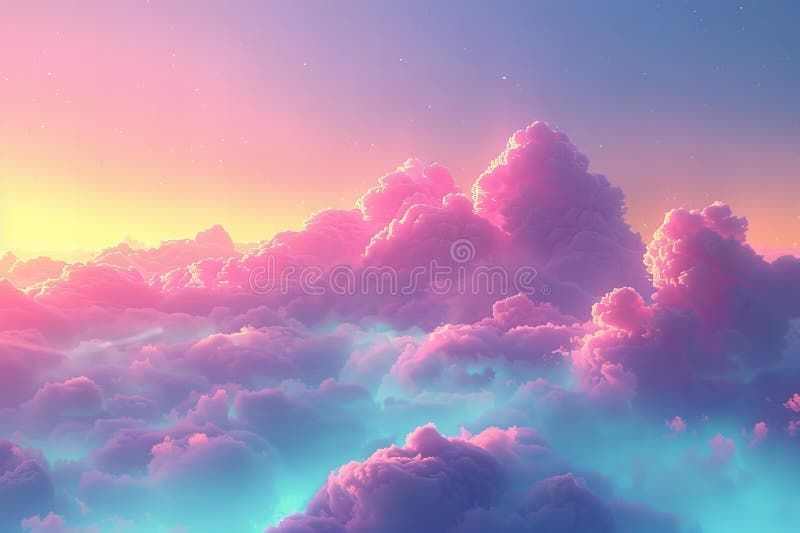 Illustration of Rainbow Shiny Pink and Blue Gradient Wallpaper, High ...