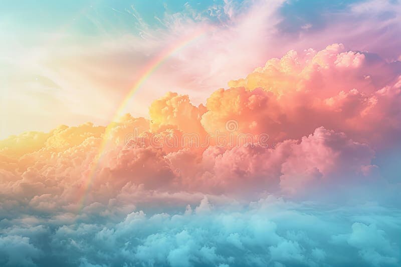 Illustration of Rainbow in the Sky is Seen, High Quality, High ...
