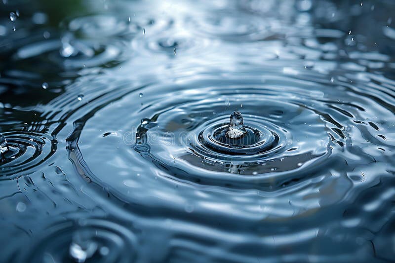 Raindrops Creating Ripples on the Surface of Water, Forming Intricate ...
