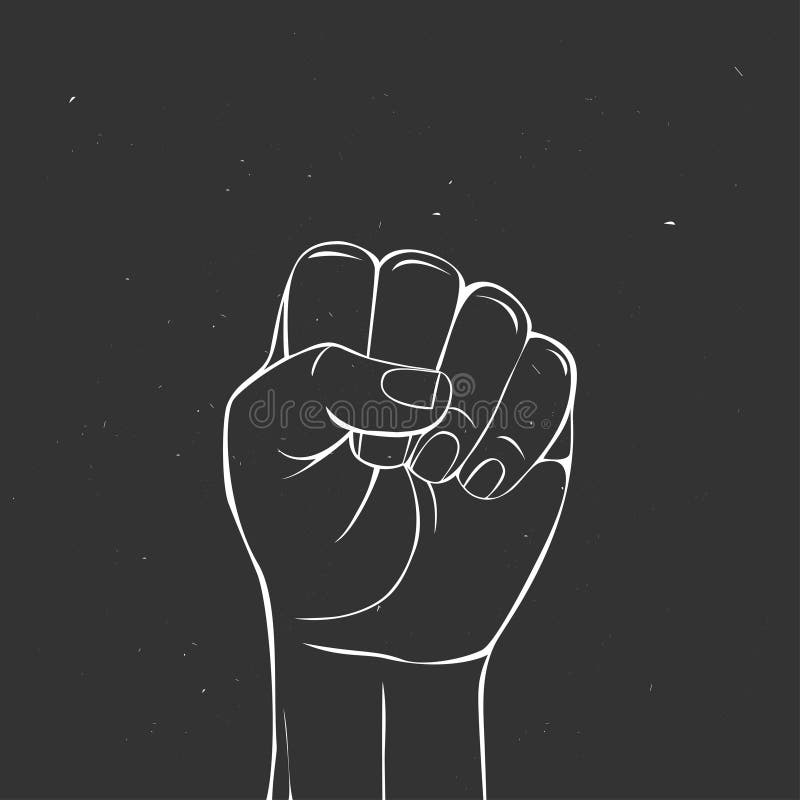 Illustration of a Raised Fist. Stock Illustration - Illustration of ...