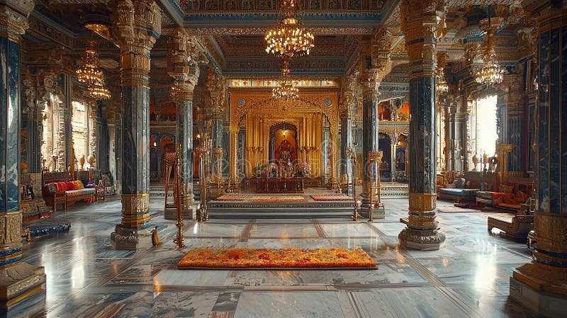 Illustration of a Rajput Heritage an Indian Interior House Stock ...