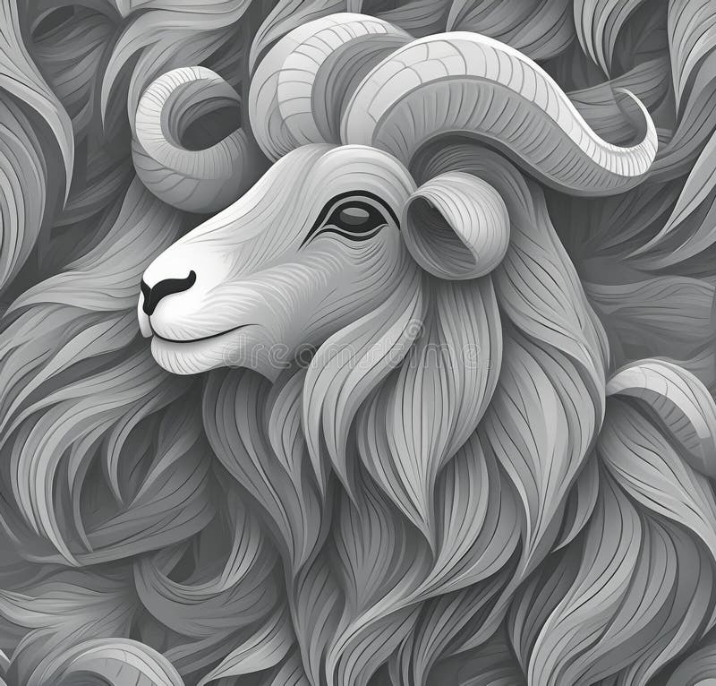Illustration of Ram Fur, AI Image Generated Stock Illustration ...