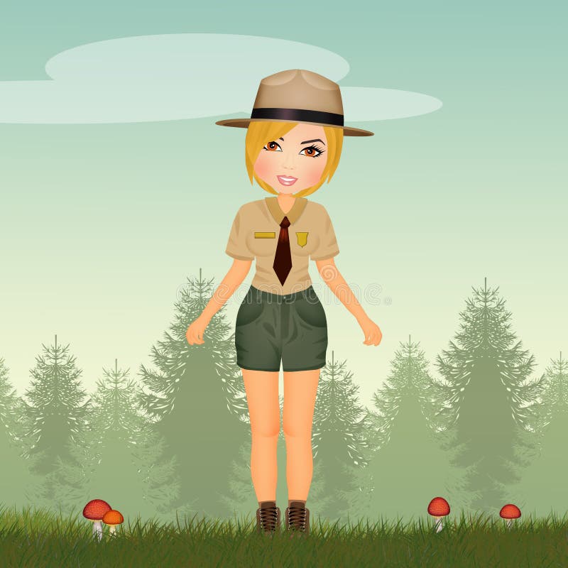 Illustration of Ranger in the Forest Stock Illustration - Illustration ...
