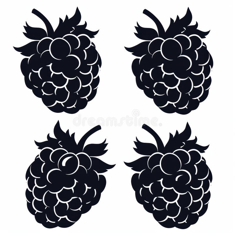 Illustration Raspberry Style Shapes Focus Outlines Stock Illustration ...