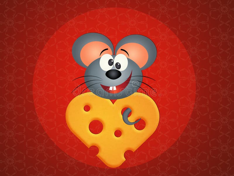 Illustration of Rat on Cheese Stock Illustration - Illustration of ...