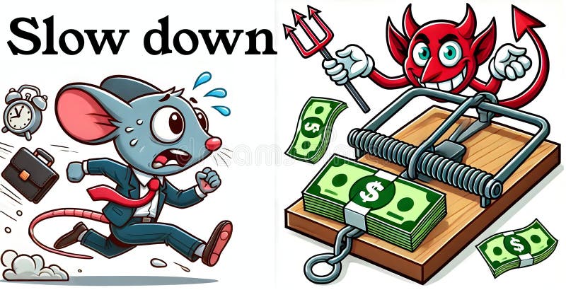 Illustration Rat Running Towards Money Trap with Devil Evil Smile ...