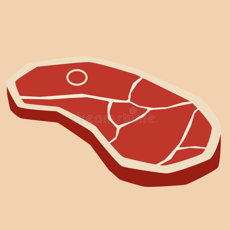 Illustration of Raw Fresh Meat Slice Stock Illustration - Illustration ...