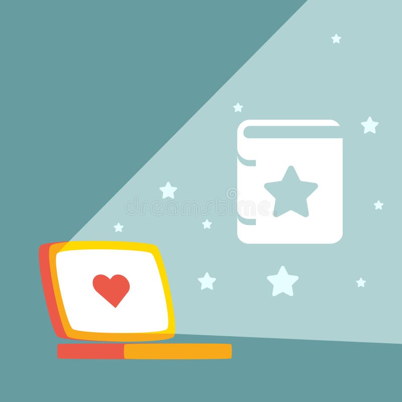 Illustration of Reading and Work at Night Stock Vector - Illustration ...