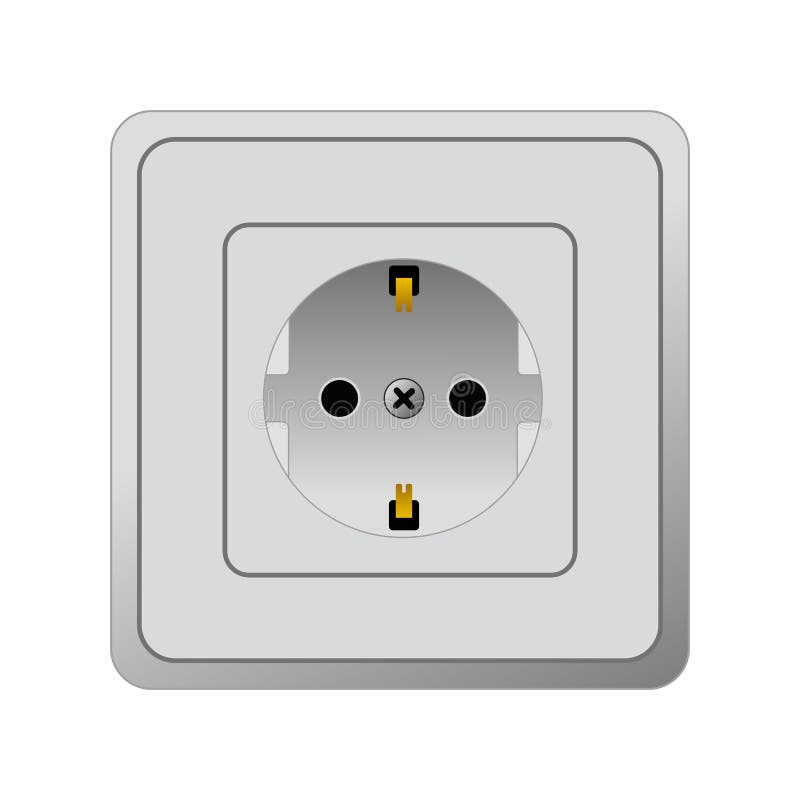 Illustration Realistic Electric Outlet, Power Socket, Outlet Power on ...