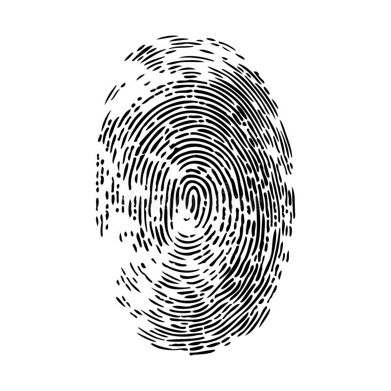 Illustration of a Realistic Fingerprint. Stock Vector - Illustration of ...