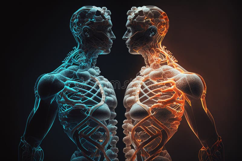 Realistic X-ray of Human Bodies Stock Illustration - Illustration of ...