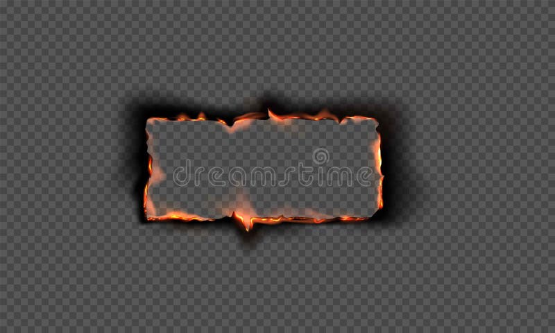 Illustration of Realistic Rectangular Frame Made of Burnt Paper with ...