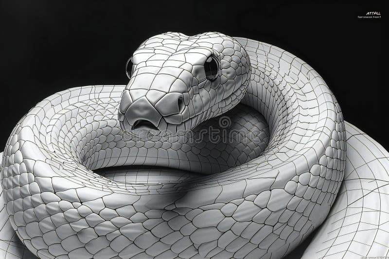 Realistic Render of Silver Snake, Illustration Stock Illustration ...