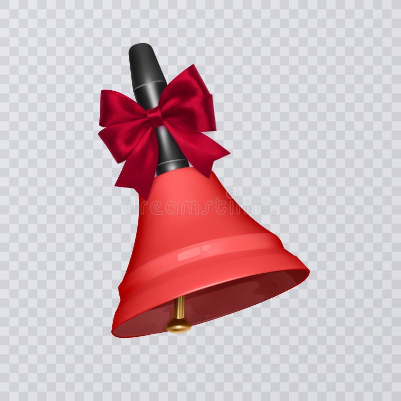 Vector Illustration with Realistic School Bell Red Color, Bell with ...