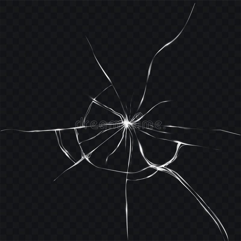 Illustration in Realistic Style of Broken, Cracked Glass Stock ...
