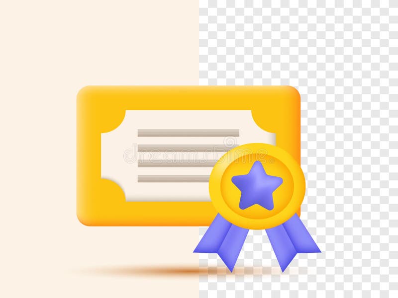 Illustration Realistic Vector Certificate Icon Achievement Award Grant ...
